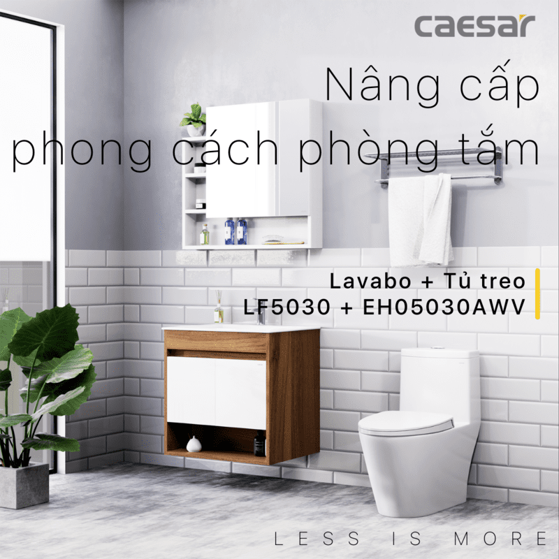 Bộ Tủ Lavabo Caesar Treo Tường LF5030/EH05030AWV TOTO NAM ANH